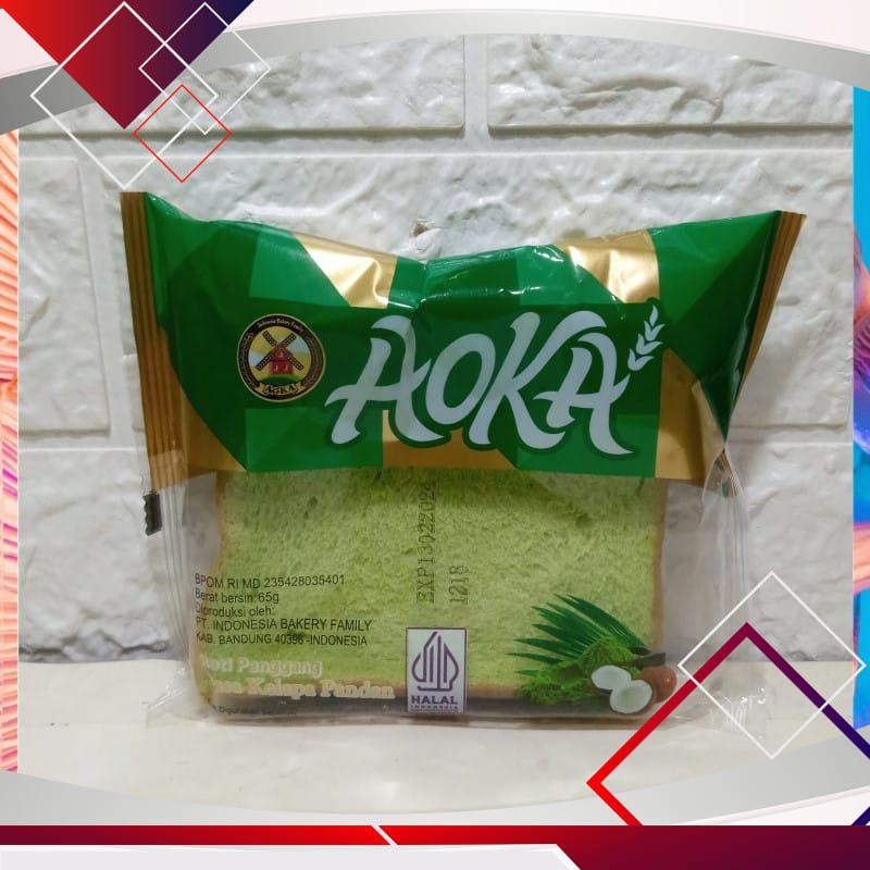 Aoka Roti Panggang Rasa Kelapa Pandan 65gr . – Toko Sembako Murah Depok ...